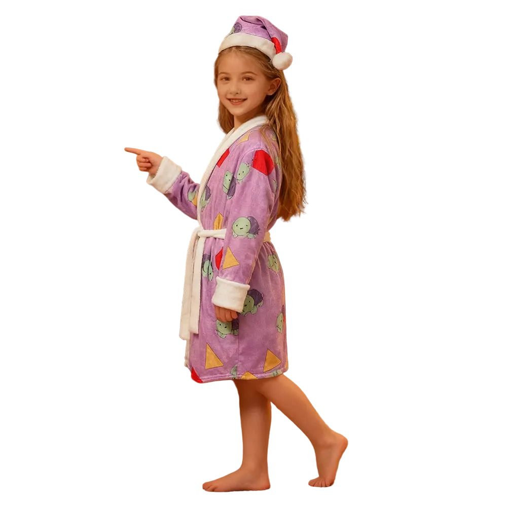 Pop Star Costume Purple Robe with Santa Hat Christmas Dress-up Suit fo ...