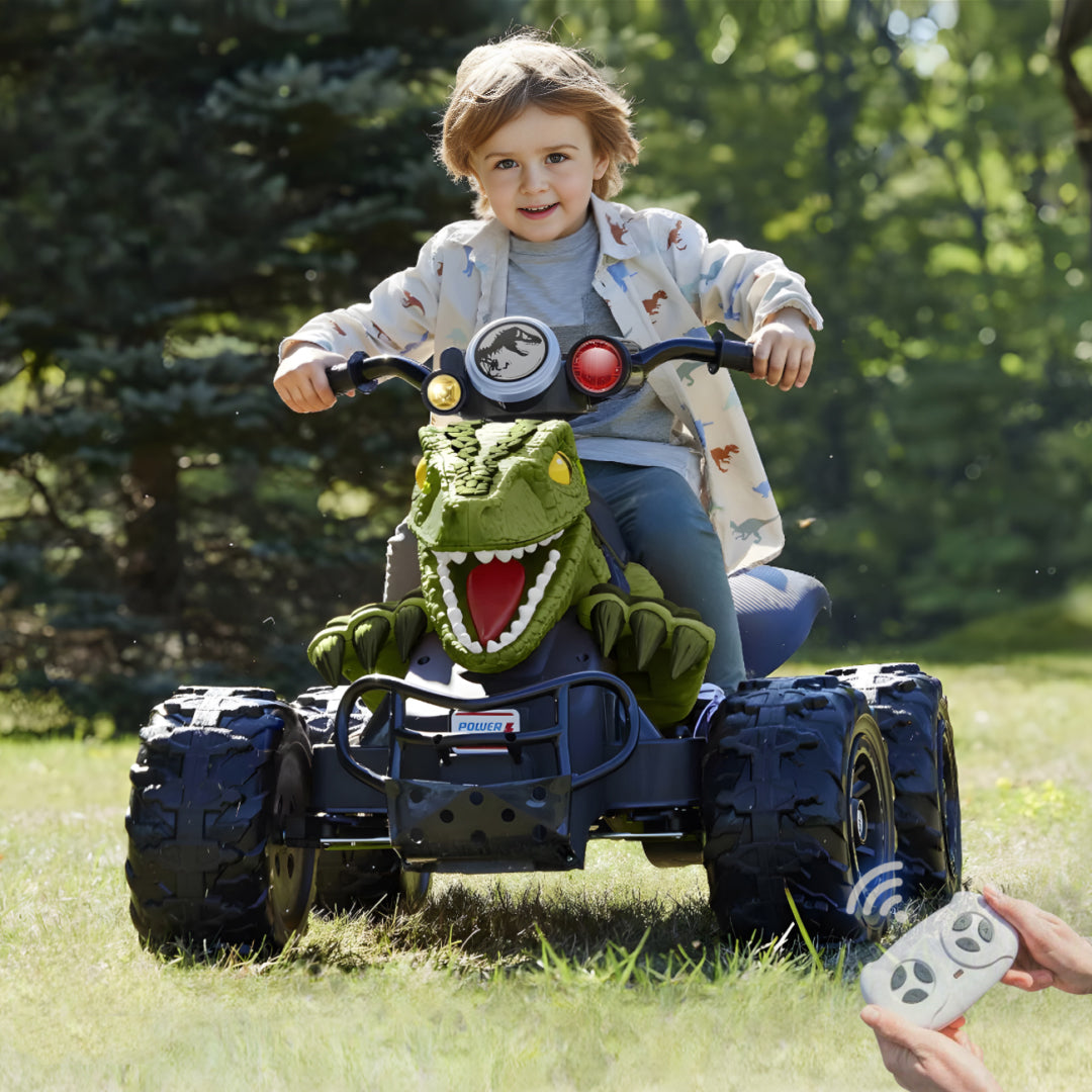 12V Kids Ride on Dinosaur Car Parent-controlled Electric Ride-on ATV G ...