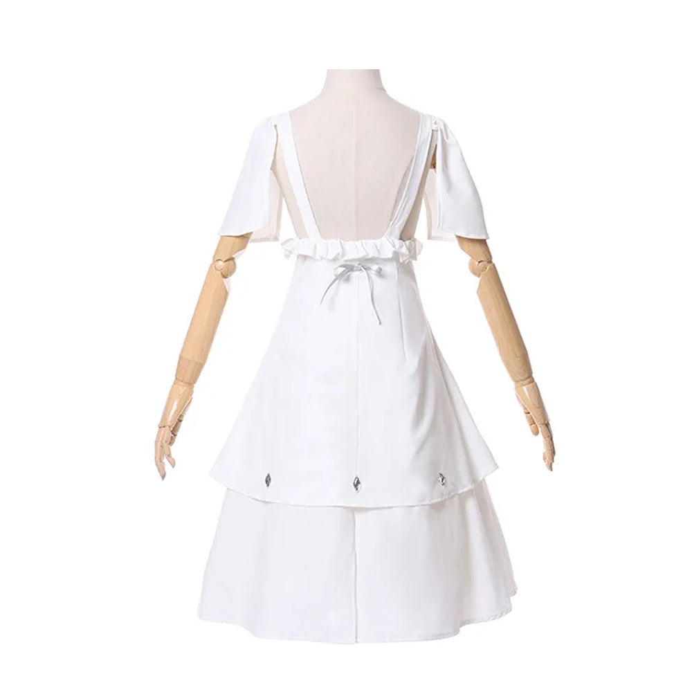 Women Minfilia Costume Game FF14 Ryne White Dress Cosplay Party Outfit ...