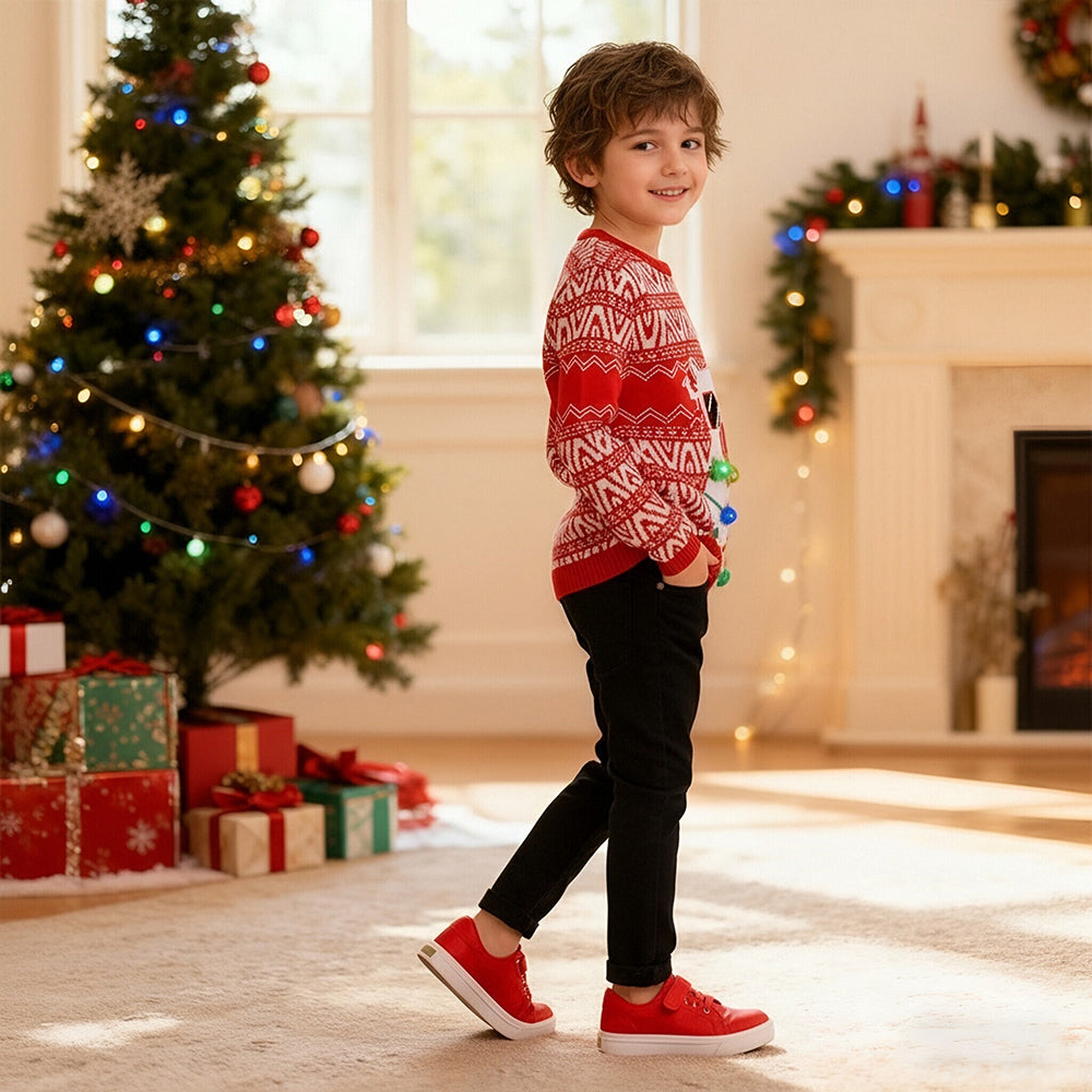 Kids Ugly Christmas Sweater Light Up Funny Pullover Xmas Costume for B ...