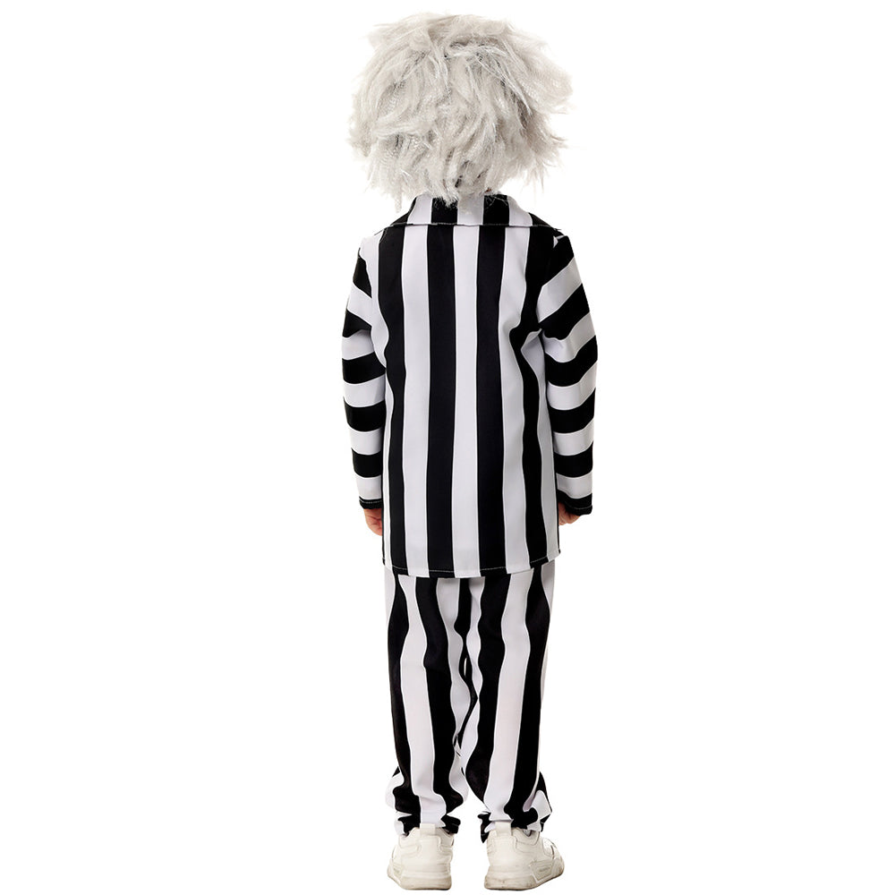 Kid's Betelgeuse Costume Black and White Striped Suit Horror Movie Hal ...