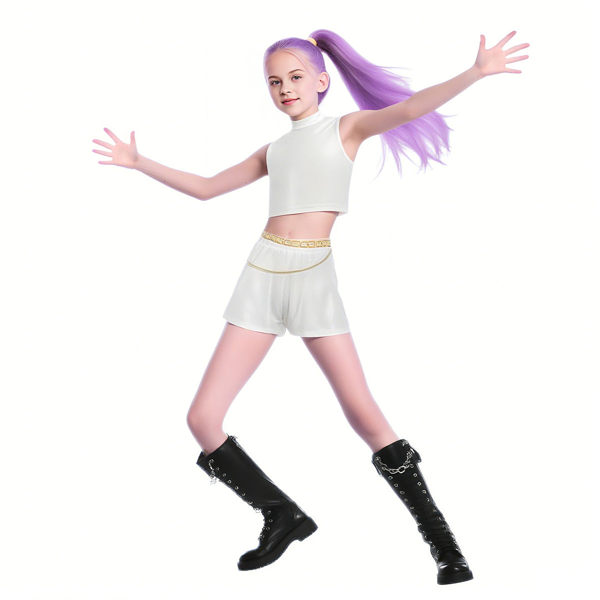 Kids White Pop Star Performance Costume for Halloween Carnival Cosplay ...