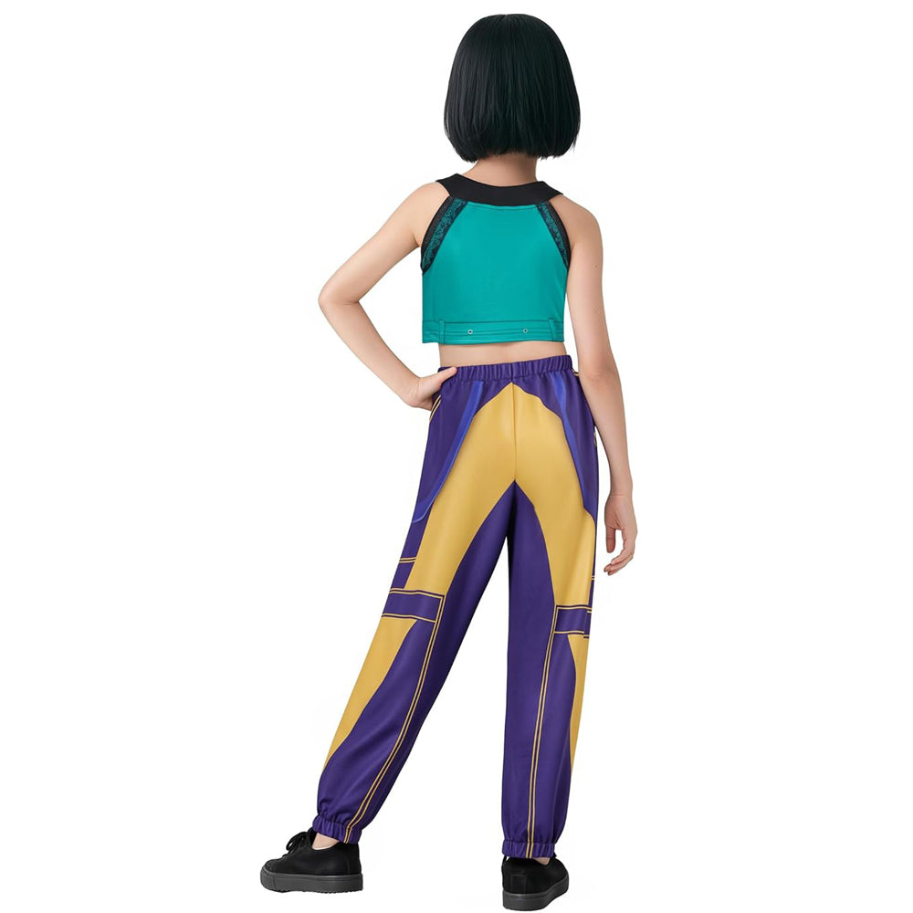 Girl Halloween Costume Pop Star Cosplay Blue Dance Outfit for Dress Up ...