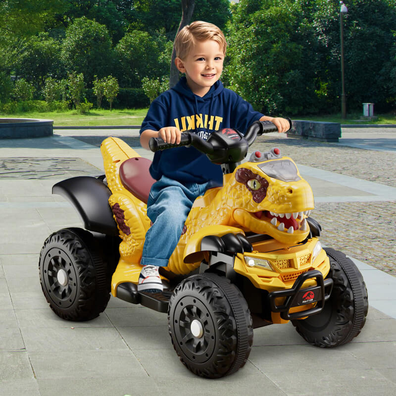 12V Dinosaur Ride-on Car Dual Drive ATV Electric Ride On Toys for Boys ...