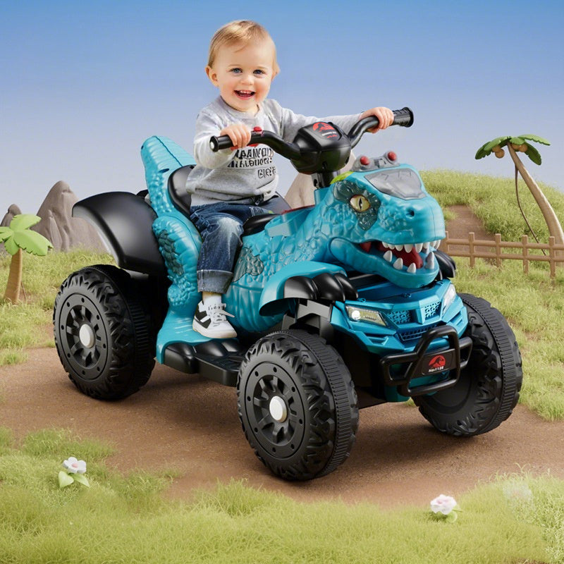 6V Dinosaur Ride-on ATV Kids Electric Car 4-Wheel Off-road Vehicles wi ...