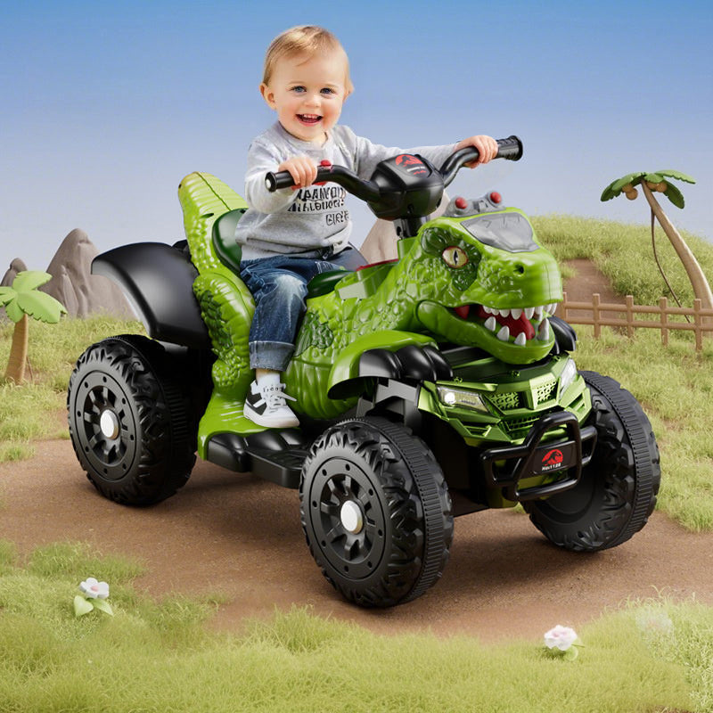 6V Dinosaur Ride-on ATV Kids Electric Car 4-Wheel Off-road Vehicles wi ...