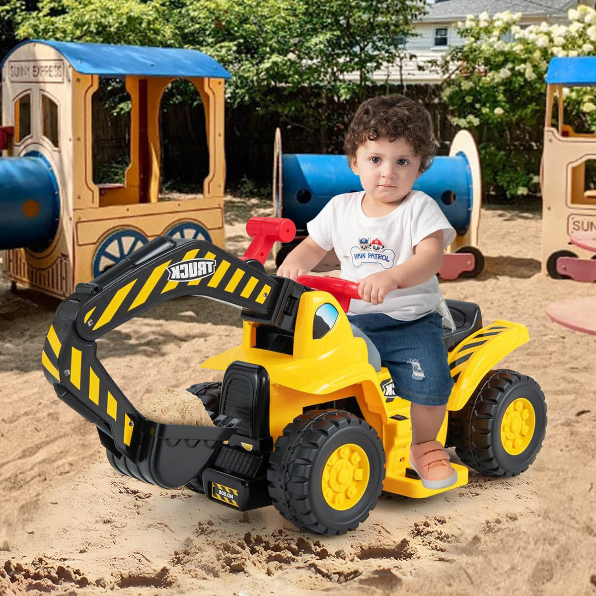 6V Electric Ride-on Excavator Kids Digger Toys With Simulation Sound ...