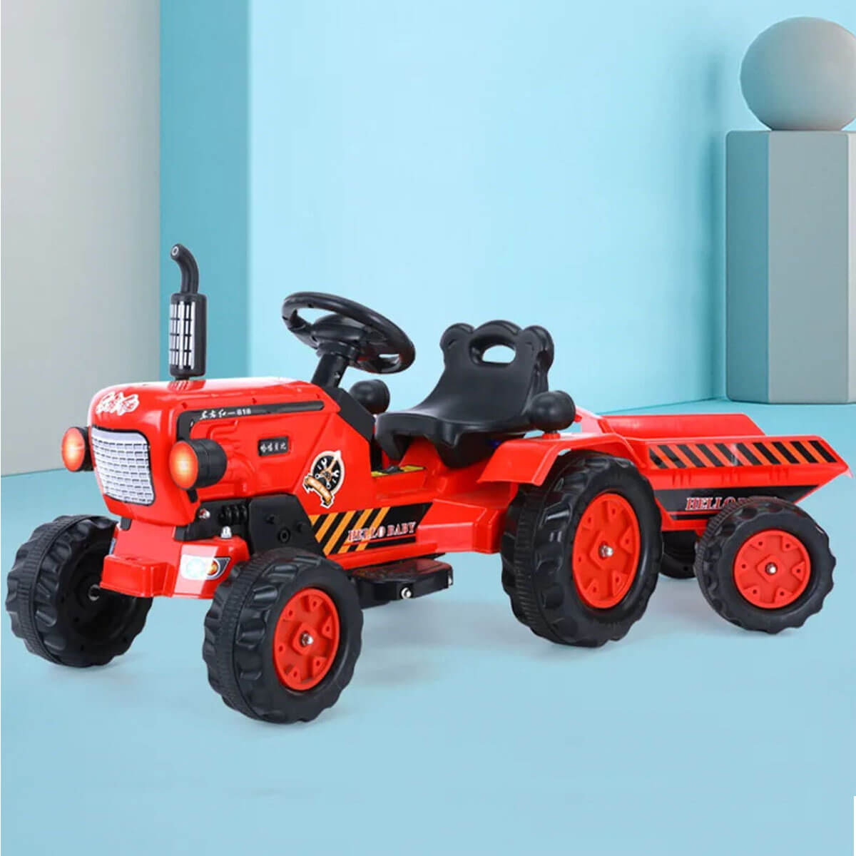 6V Kids Electric Tractor Battery Powered Tractor Ride On Car Dual Driv ...