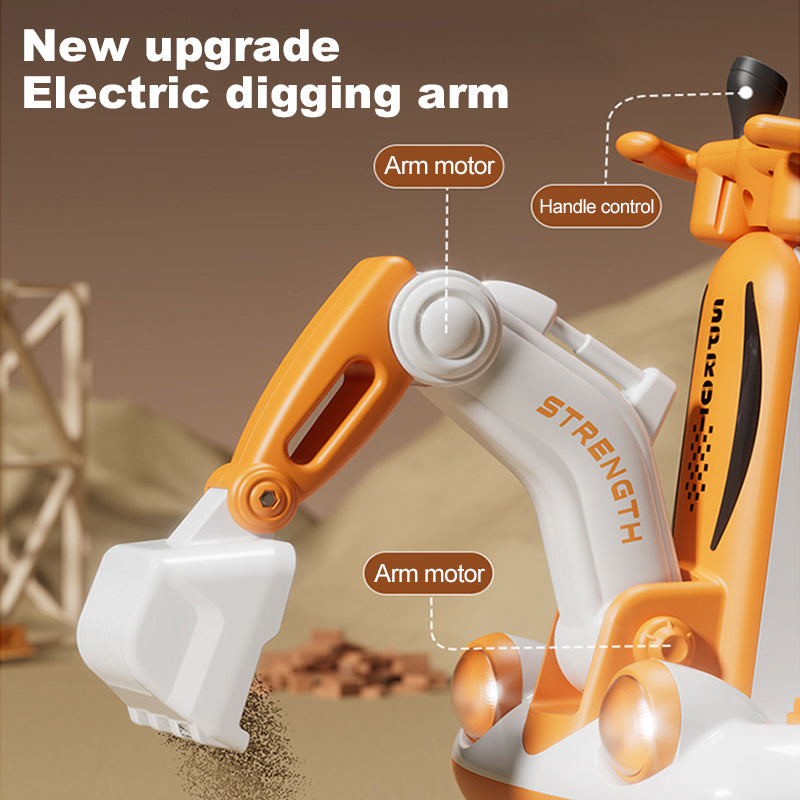 6V Kids Ride-On Excavator Fully Electric Digging Arm Ride On Toy with ...