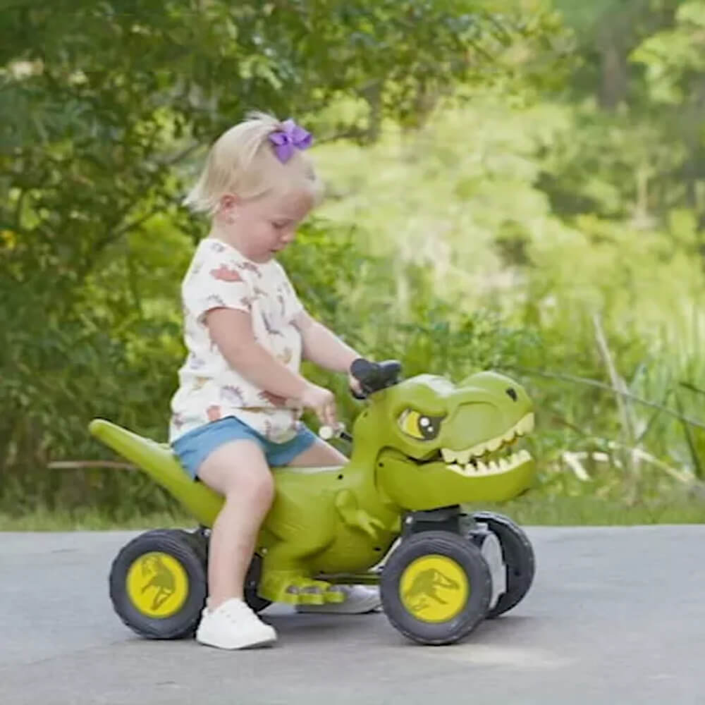 Jurassic World 6V T-Rex Quad Toddler Electric Dinosaur Power Car with ...
