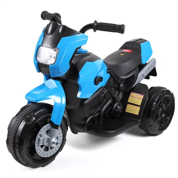 6V Kids Ride On Motorcycle with Headlights Battery-Powered 3-Wheel Bic ...