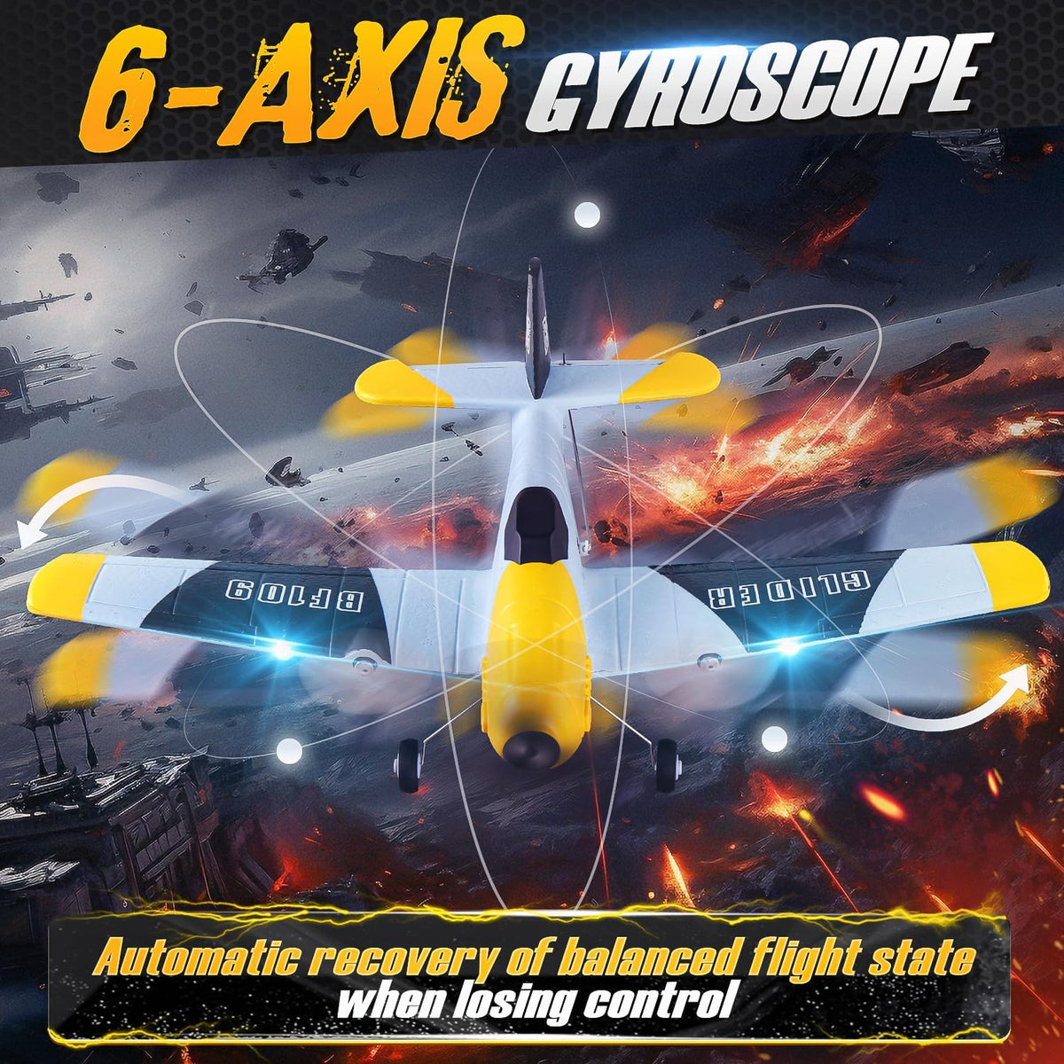 2.4Ghz RC Plane 3CH Airplane 6-Axis Gyro Stabilizer Fighter Aircraft P ...