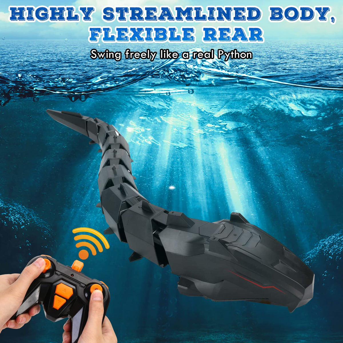 Kids RC Mechanical Snake 2.4G Wireless Water Simulation Snake Electric ...
