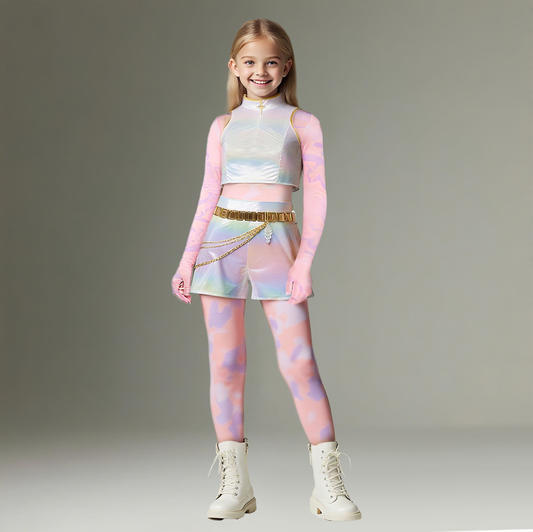 Stage Star Dance Costume White Performance Pop Star Cosplay Outfit Ful ...