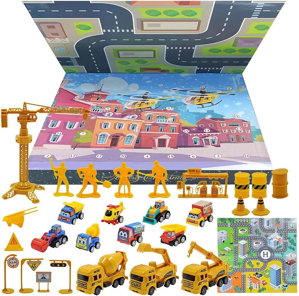 Kids Advent Calendar 2025 Car Model Alloy Construction Engineering Veh ...
