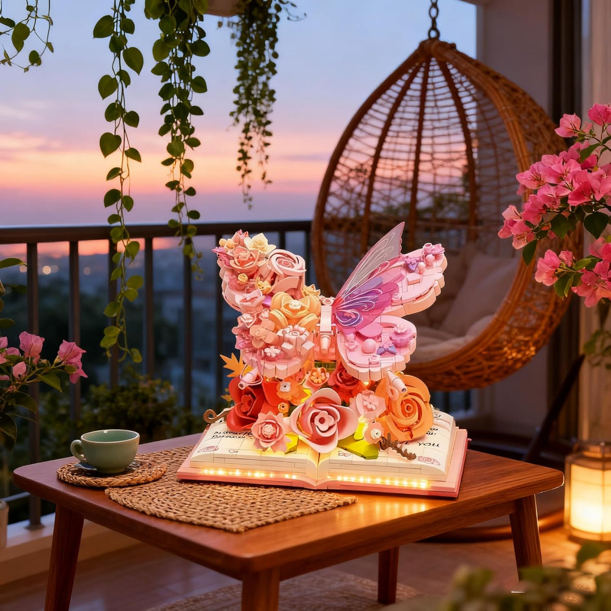 Butterfly Flower Building Blocks 3D Building Set Desktop Ornament with ...