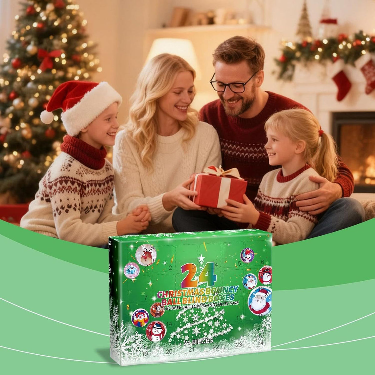 Christmas Advent Calendar 2025 Bouncy Ball Soft Calming Fidget Toys Bl ...