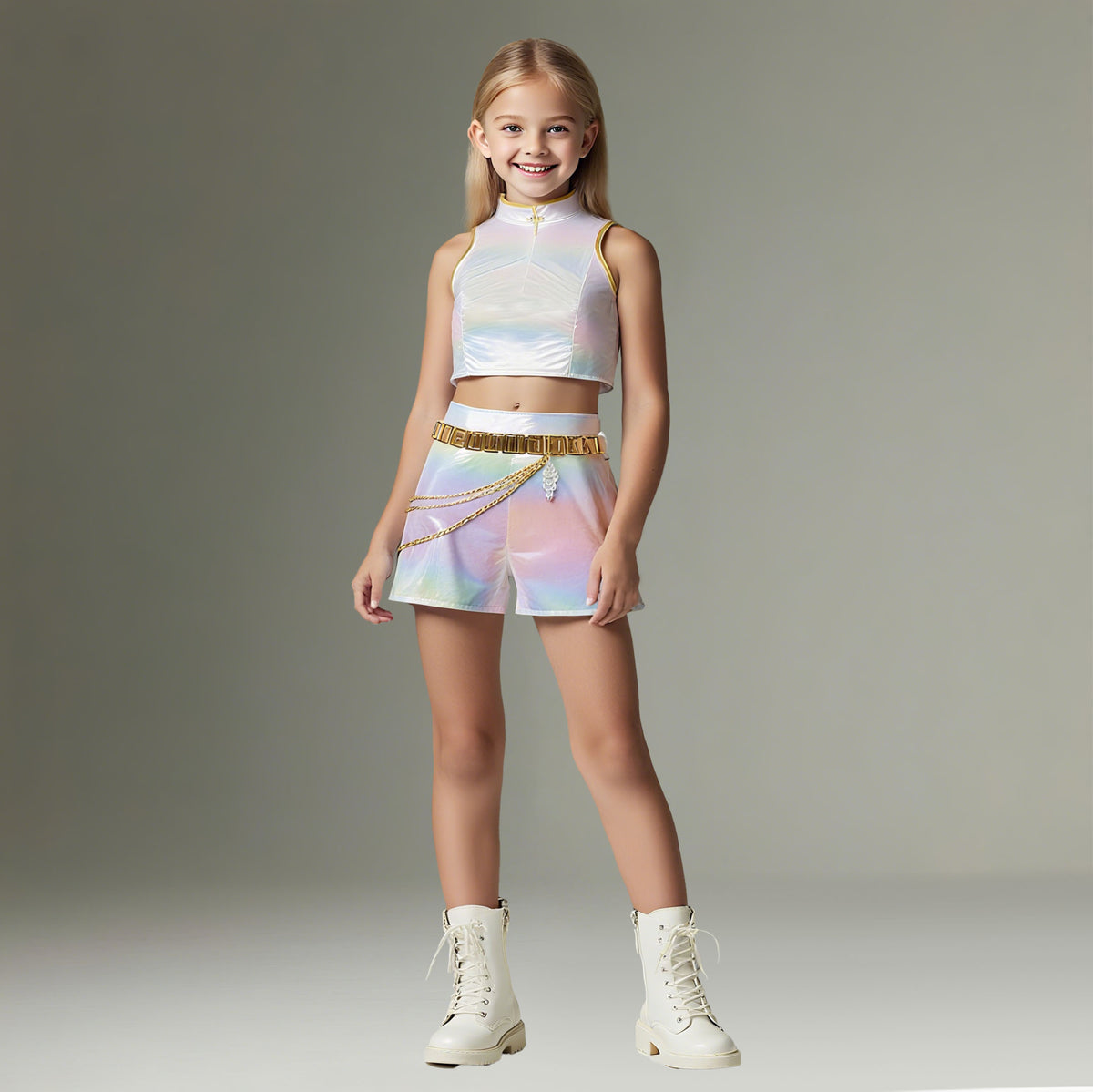 Stage Star Dance Costume White Performance Pop Star Cosplay Outfit Ful ...