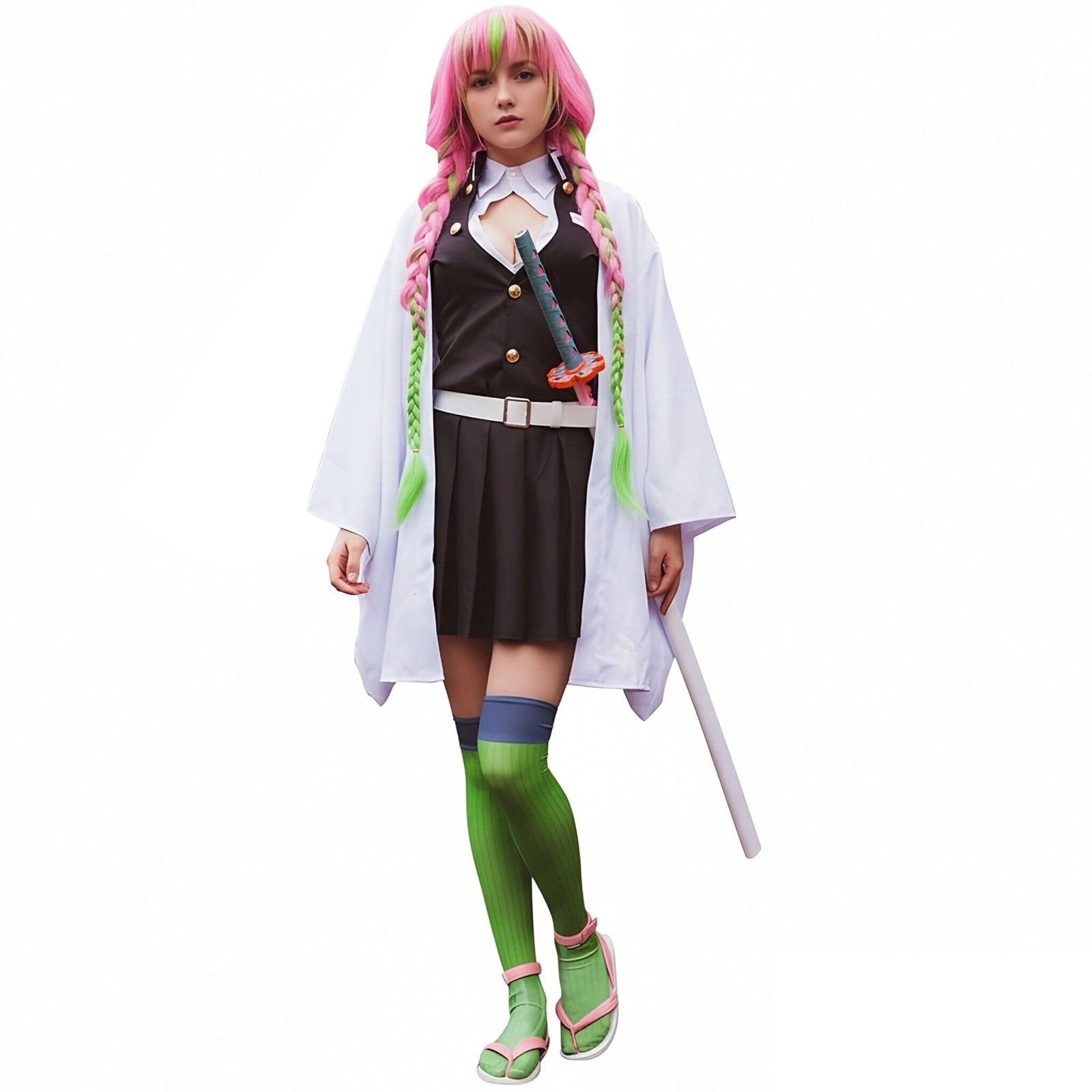 Mitsuri Kanroji Cosplay Outfit Party Carnival Mitsuri Costume Full Set ...