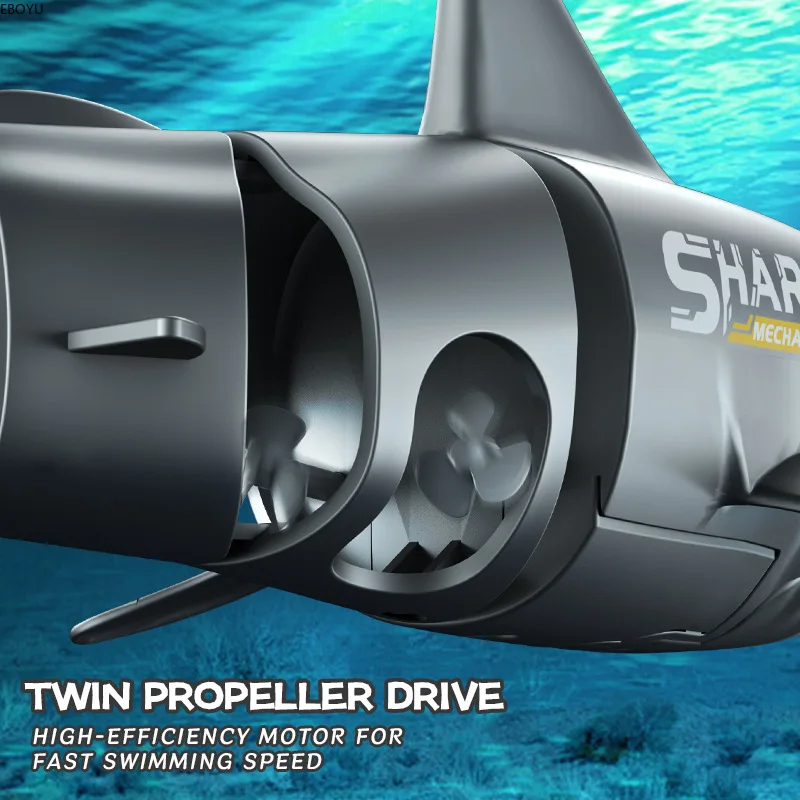 Remote Control Shark 360° Rotation Double Propeller RC Boat Waterproof ...