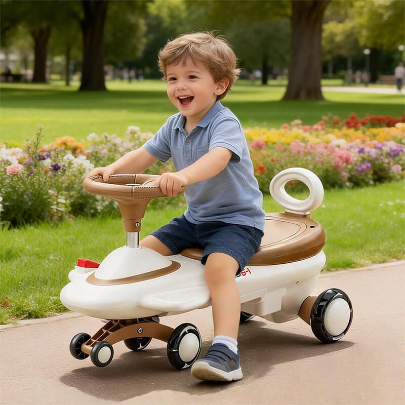 2 in 1 Electric Wiggle Car 6V 360° Swing Ride on Car Dual Motor Car wi ...