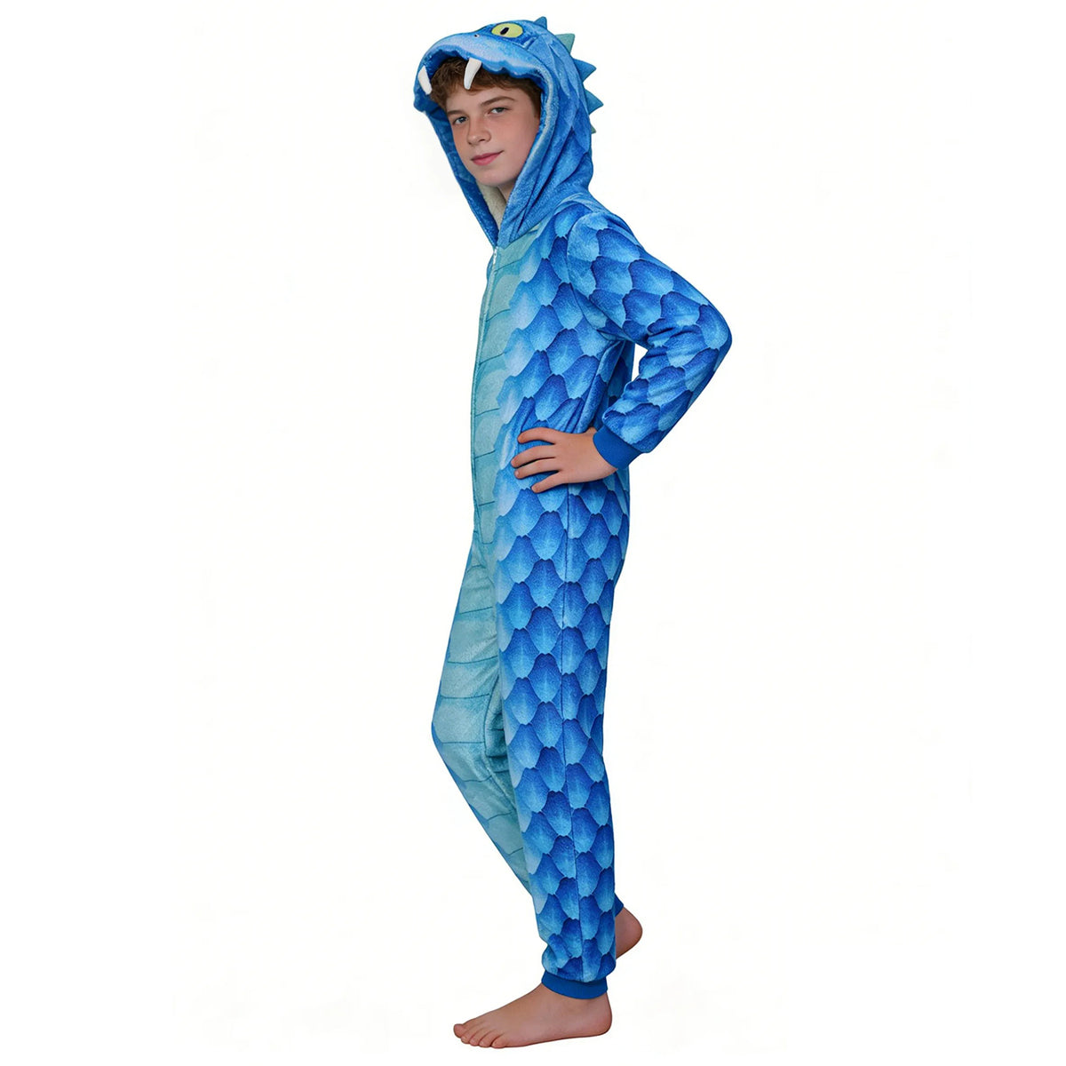 Gary The Snake Costume Blue Hooded Pajamas for Sleepwear Dress-up Part ...