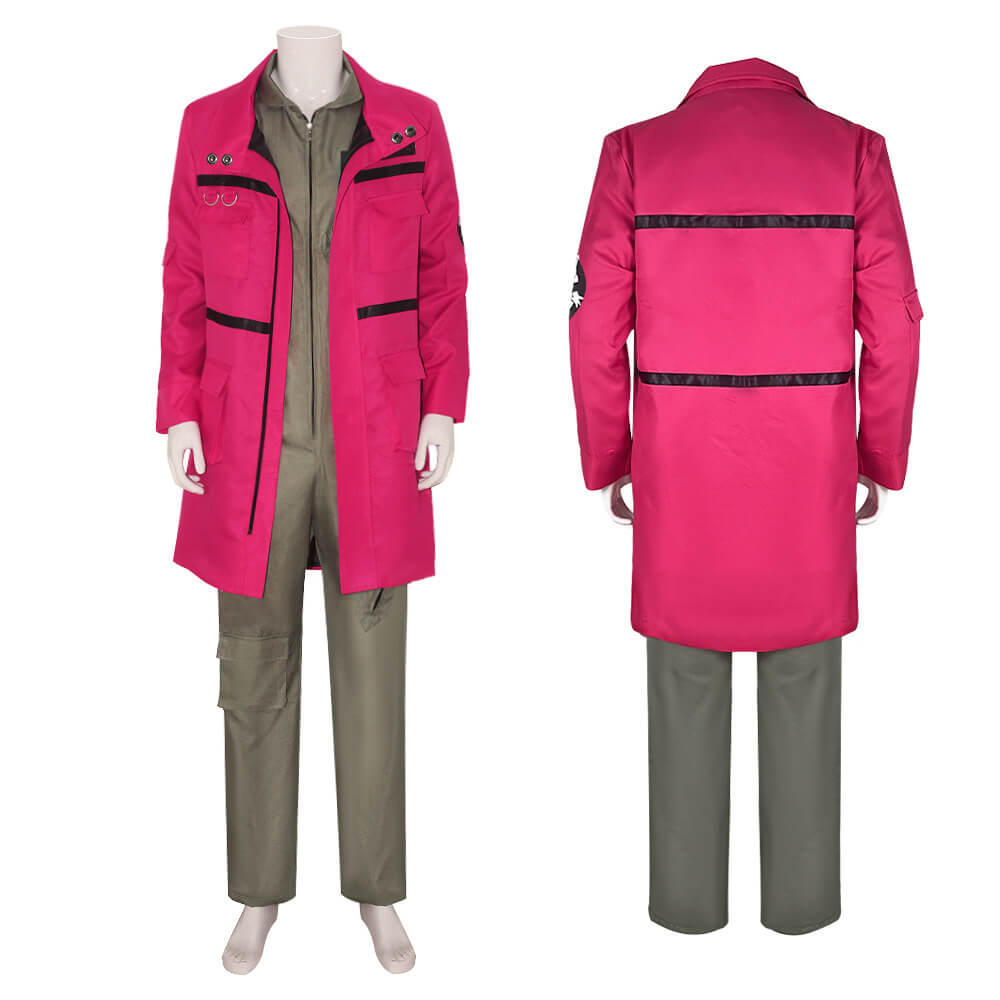 Adult Ghost Hunter Uniform Hot Pink Outer Coat and khaki Jumpsuit Set ...