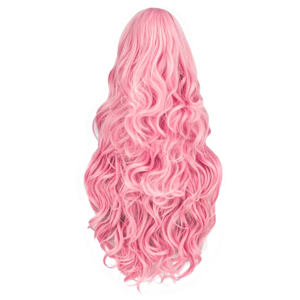 Adults Queen of Hearts Costume Pink Princess Bridget Dress and Wig Out ...