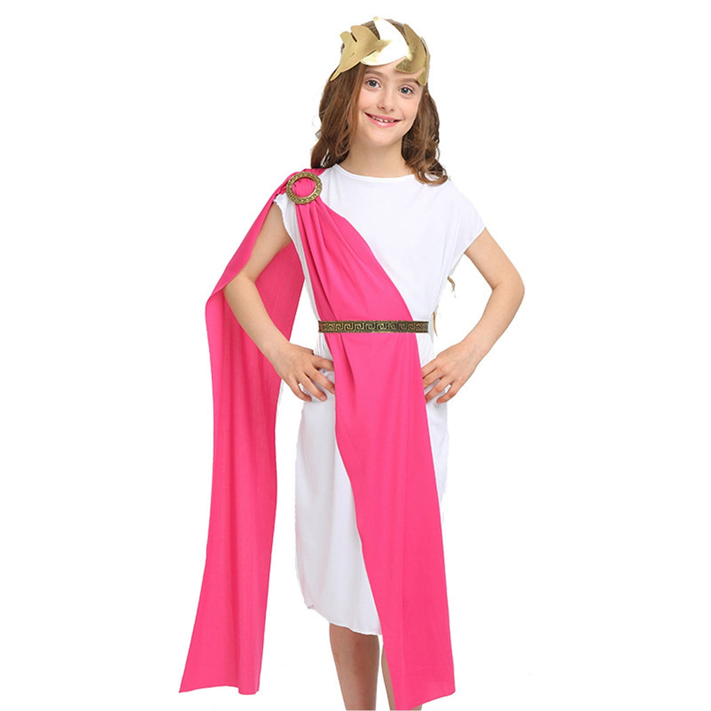 Girls Boys Greek Goddess Costume Athena Aphrodite Halloween Cosplay Dr ...