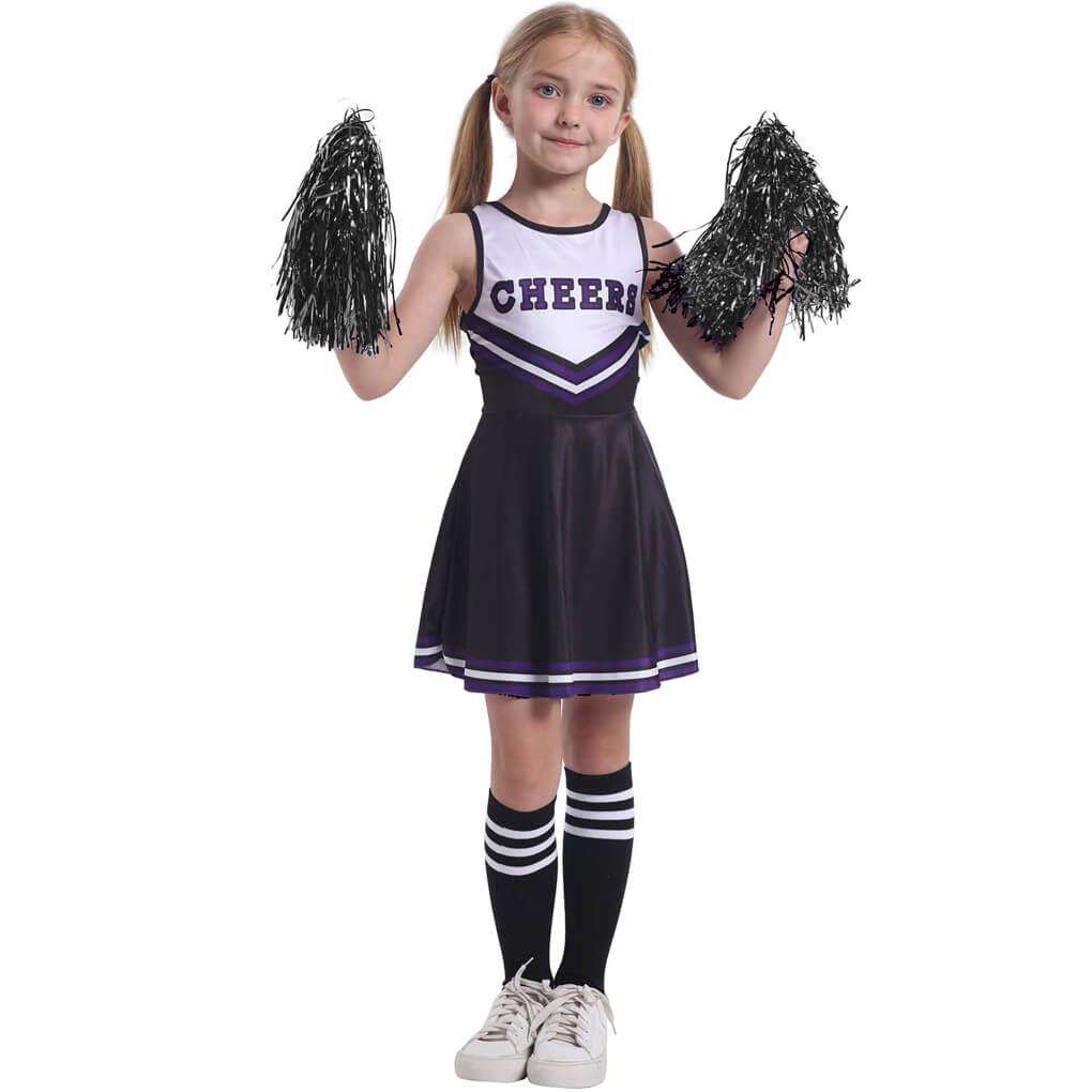 Kids Cheerleader Uniforms Girls 5t-10 Fancy Cheer Costume Cute Dress w ...