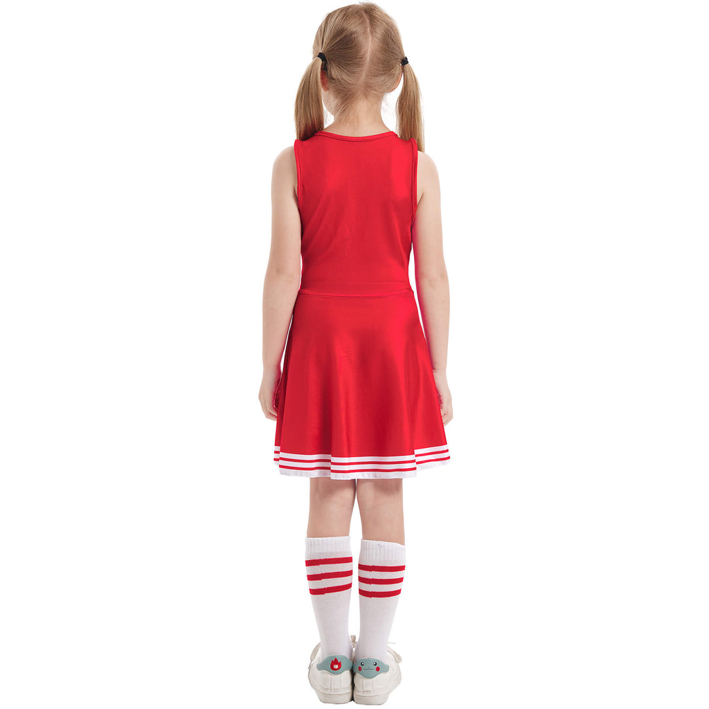 Kids Cheerleader Uniforms Girls 5t-10 Fancy Cheer Costume Cute Dress w ...