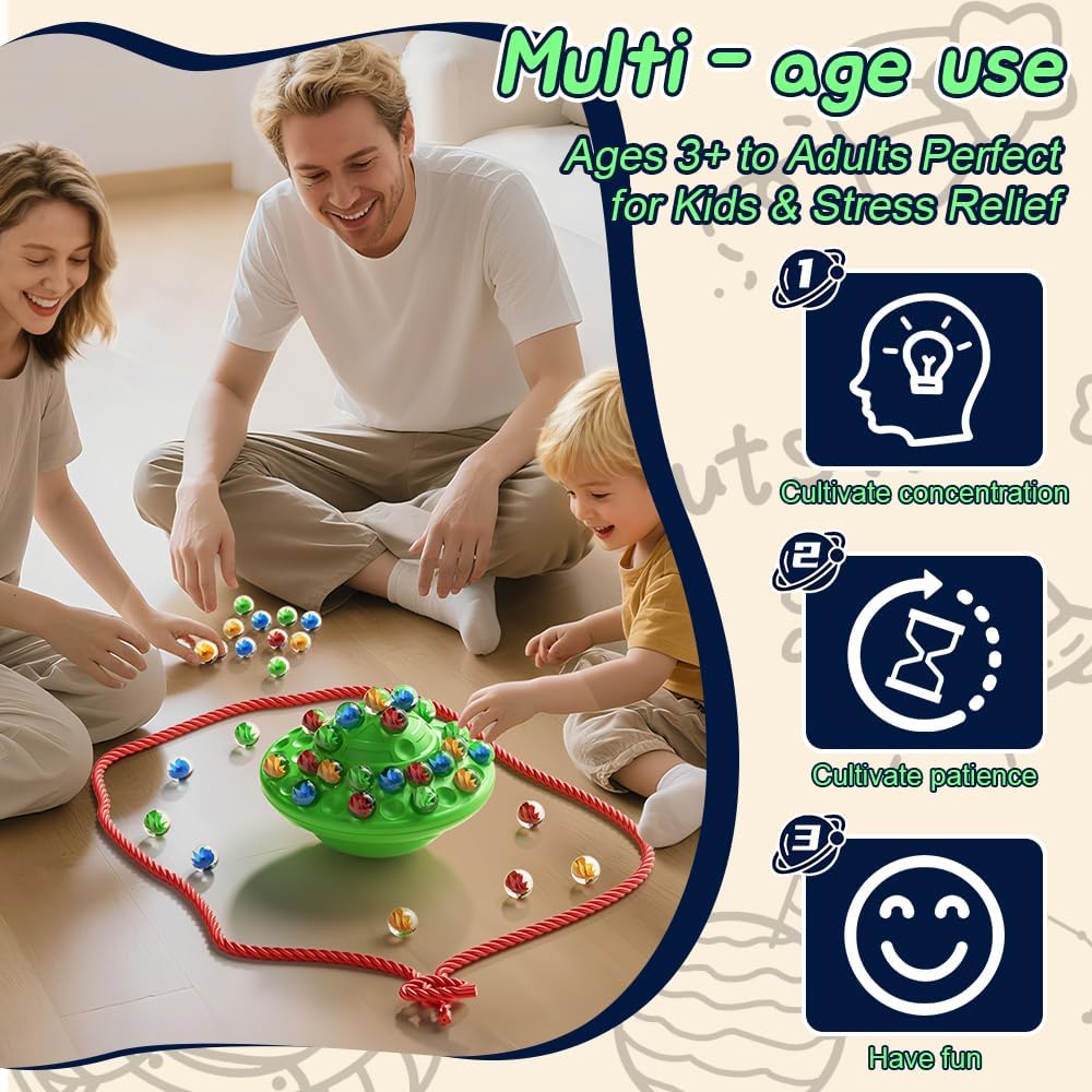 Marble Balancing Game with 60 Glass Marbles Storage Base Balancing Bea ...