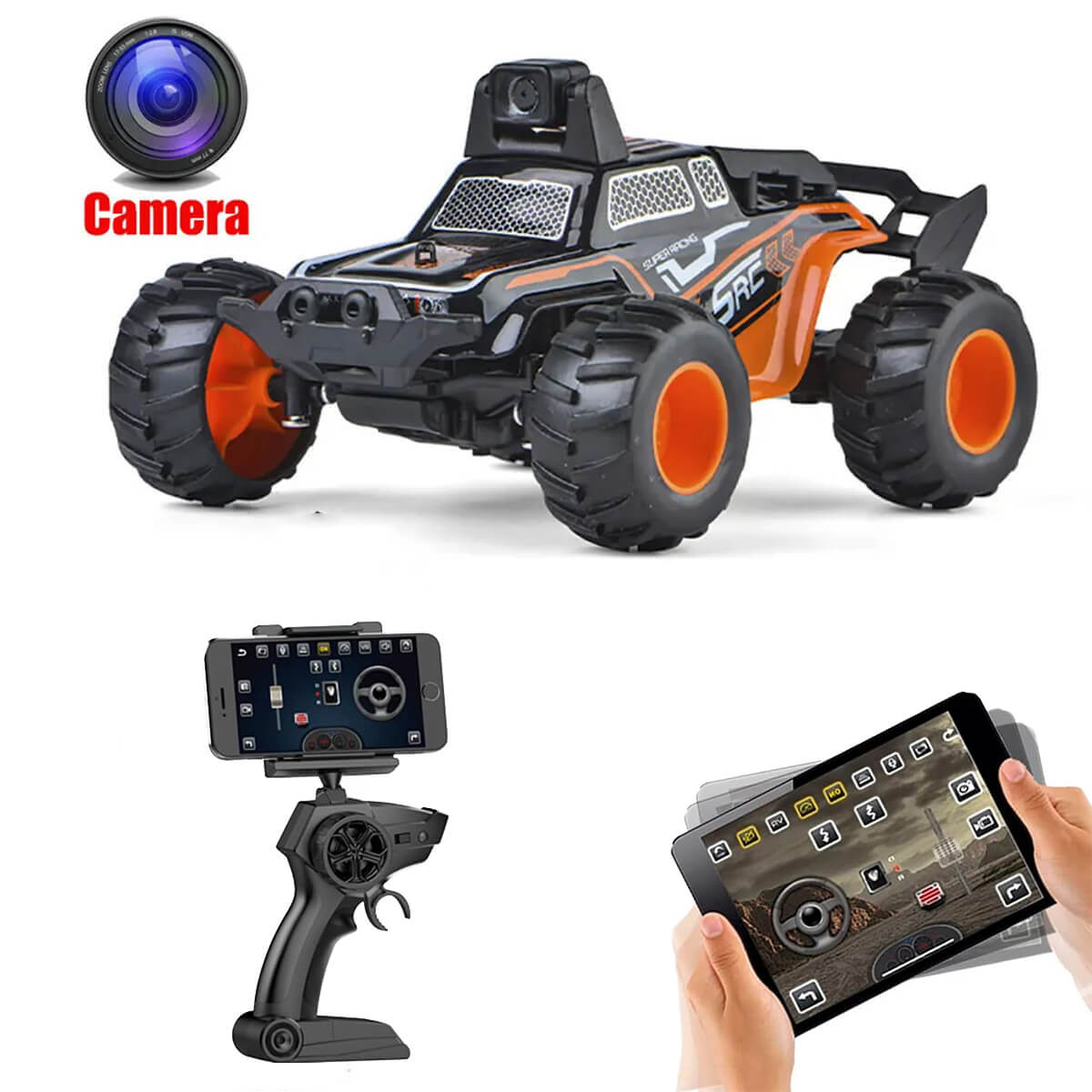 1/32 Mini Remote Control Car with HD Wifi Camera 2.4Ghz Off-Road RC Ve ...
