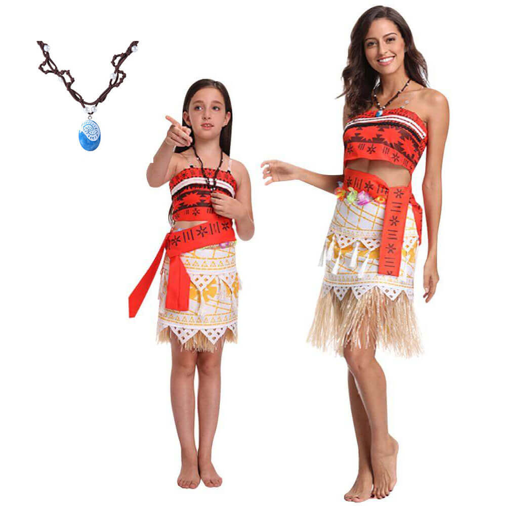 Princess Moana Costume Polynesian Dress Beach Dress Up Cosplay Outfits ...