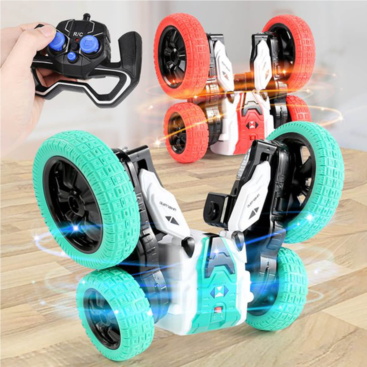 4WD RC Car Spin Stunt Car 360 Degree Rotating Remote Control Car Doubl ...