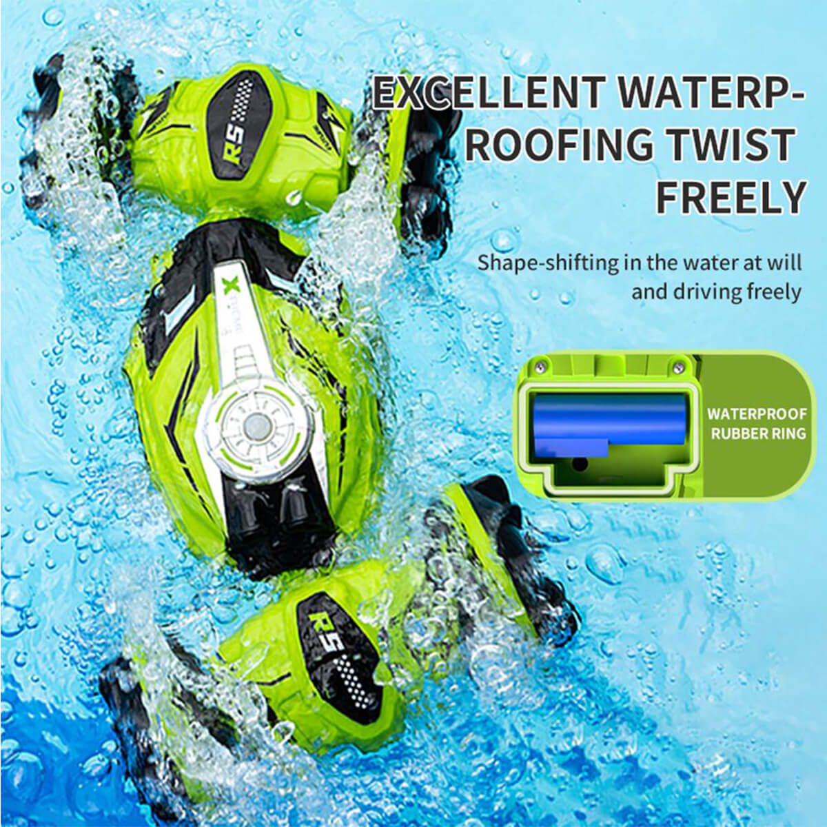 Amphibious RC Stunt Car Drive Double Sided Transforming 2.4G RC Car w ...