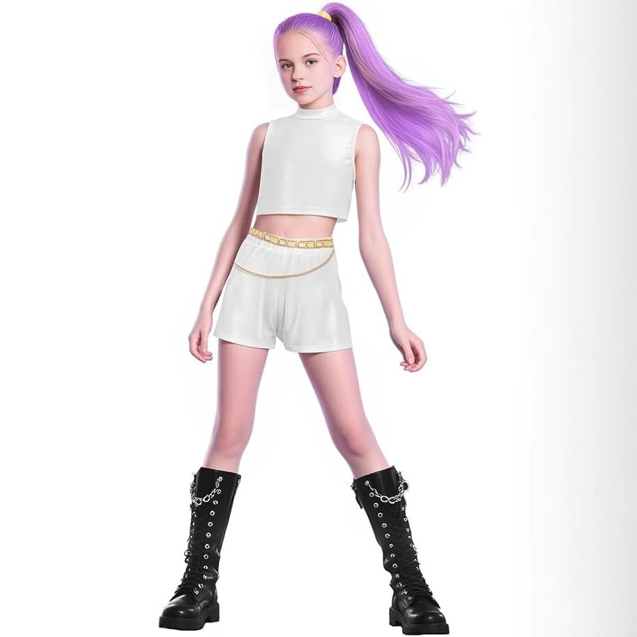 Kids White Pop Star Performance Costume for Halloween Carnival Cosplay ...