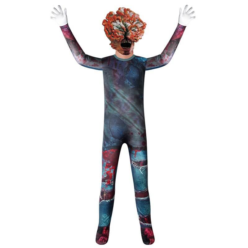 Kids Bloater Costume Last Us Infected Jumpsuit and Mask Zombies Scary ...