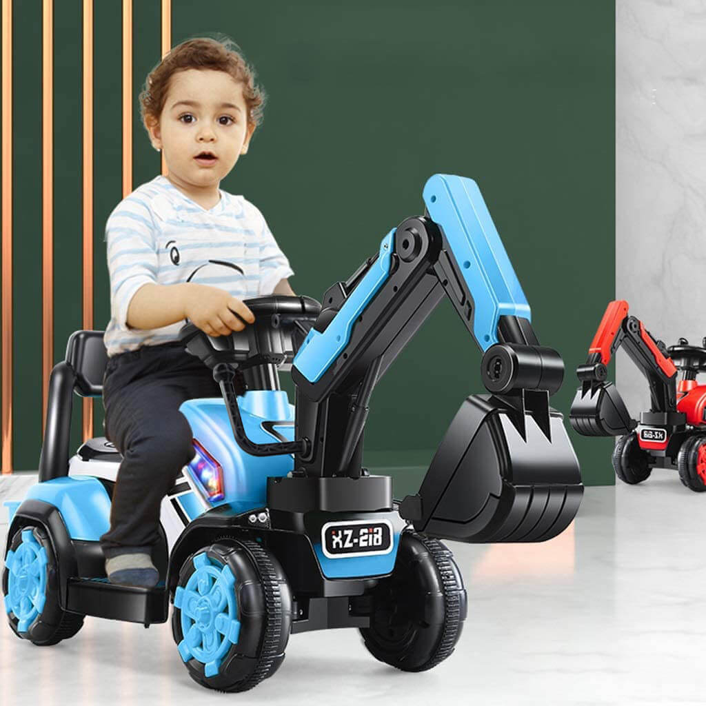 Kids Ride On Excavator Truck Toddler Ride-On-Car With Front Loader Dig ...
