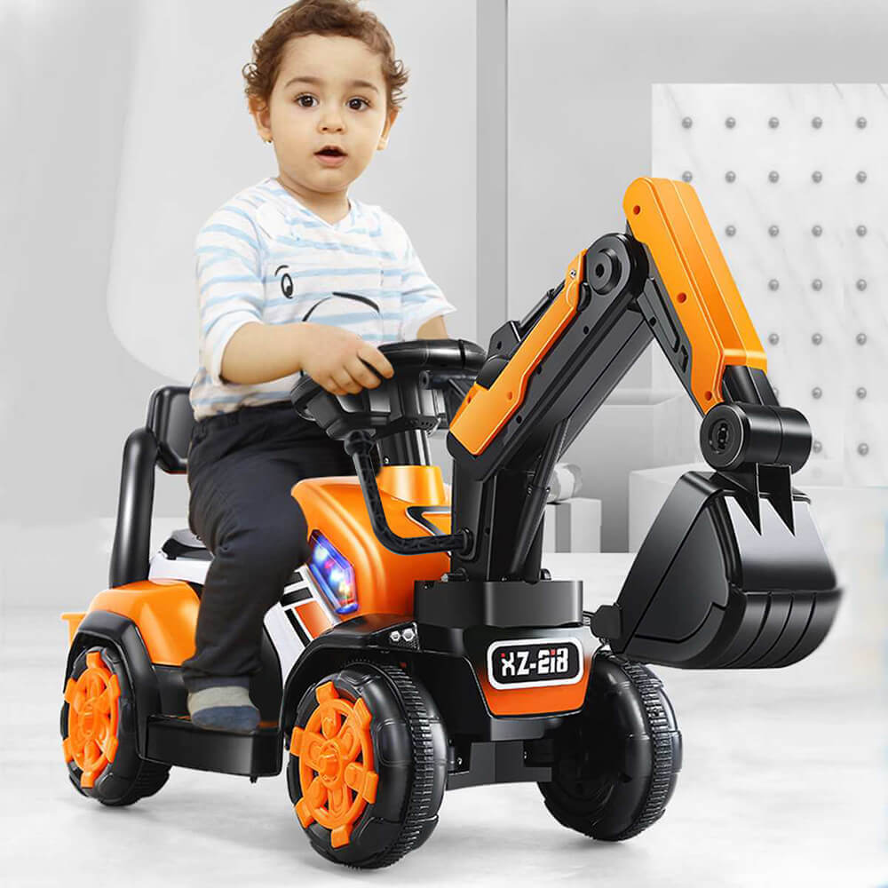 Kids Ride On Excavator Truck Toddler Ride-On-Car With Front Loader Dig ...