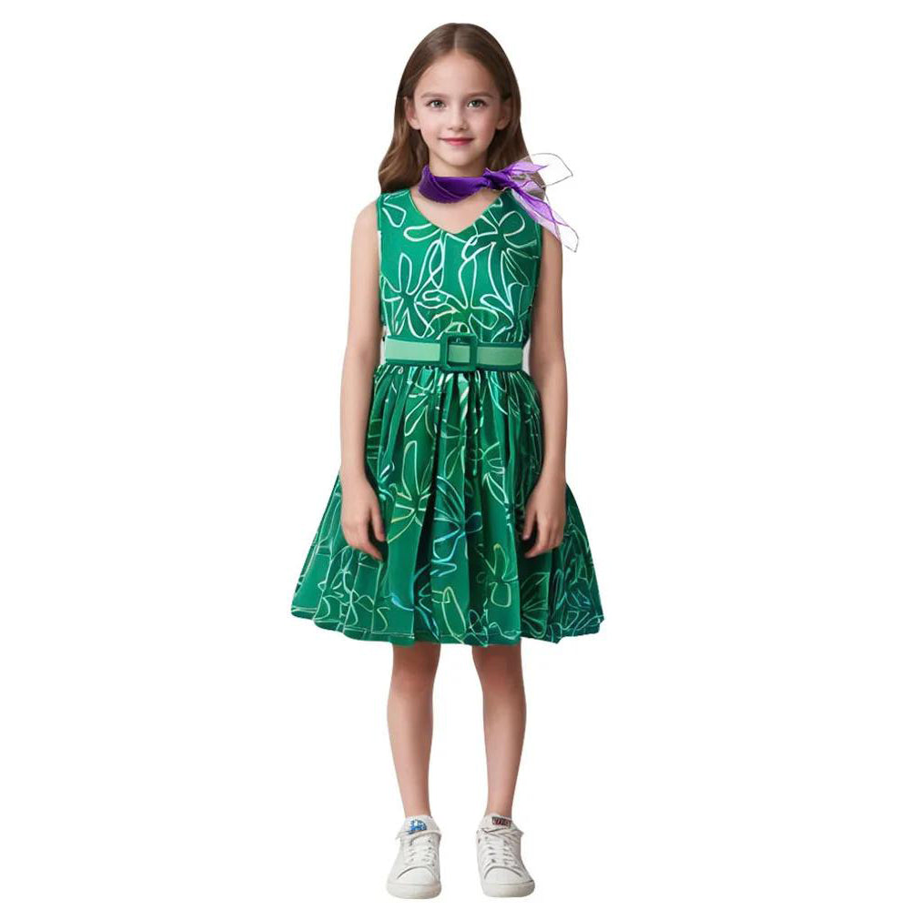 Kids Inside Movie Disgust Costume Girls Printing Disgust Dress with Sc ...
