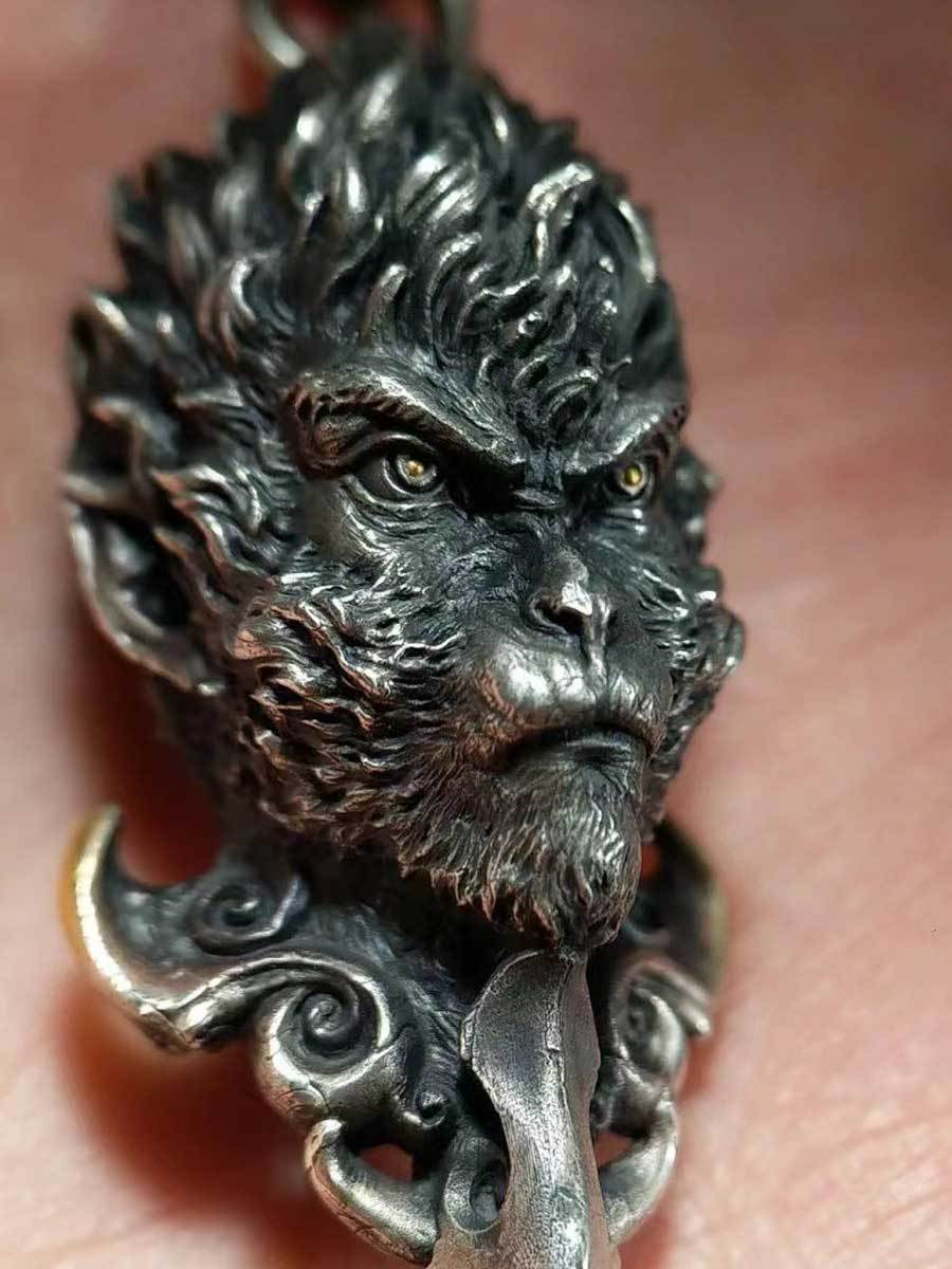 Black Myth Wukong Necklace Mythical Warrior Chain Pendant Wukong Gift ...