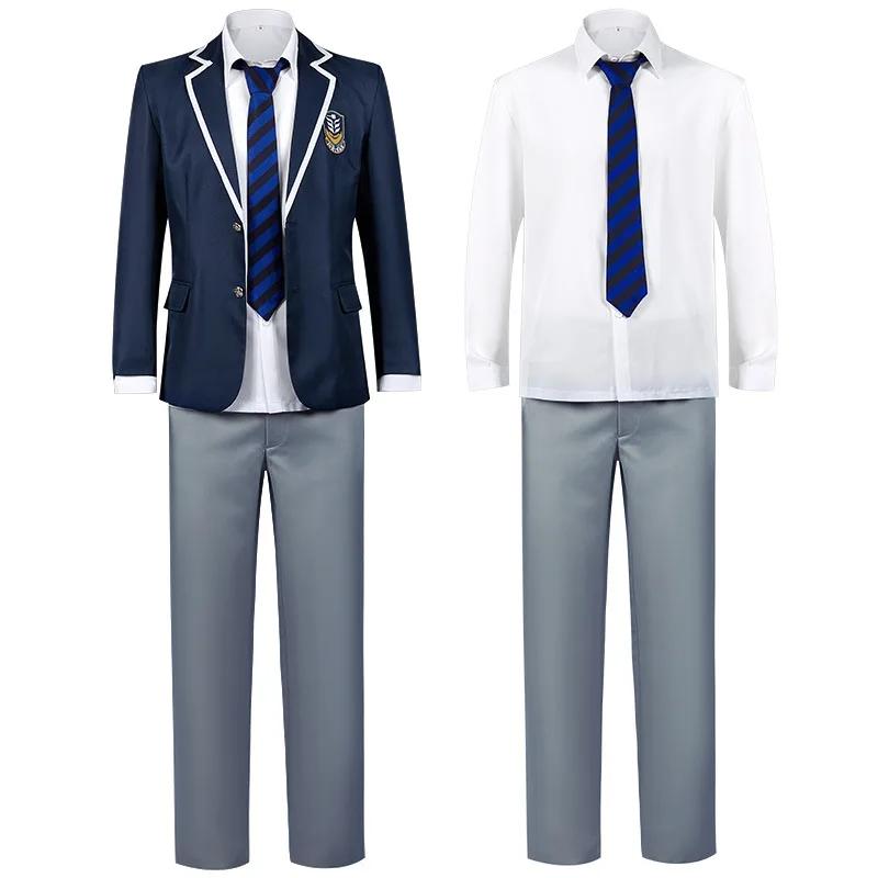 Mens Isagi School Uniform Blue Cosplay Costume Isagi Yoichi Halloween ...