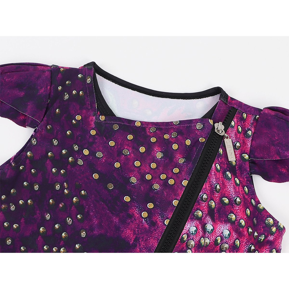 Kids Princess Mal Dress Queen Tulle Mesh Purple Costume and Wig for Pa ...