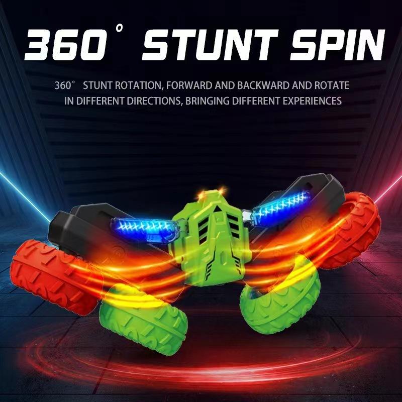 4WD RC Stunt Car 360° Rotating Car Double-sided Stunt Vehicles Cool LE ...