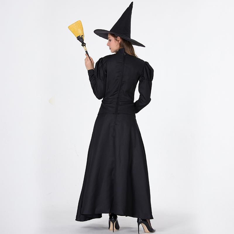 Black Witch Elphaba Costume Kids and Adults Witch Cosplay Dress with H ...