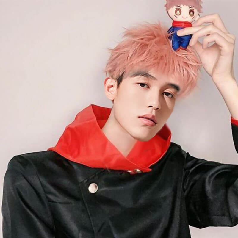 Adult Yuji Itadori Costume JJK Black Cosplay Uniform Jacket and Pants ...