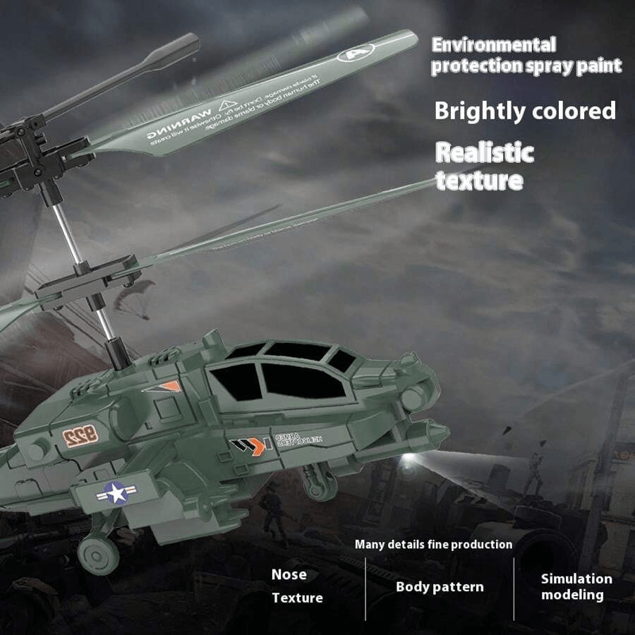 Remote Control Helicopter with Gyroscope & LED Light Armed Model Kids ...
