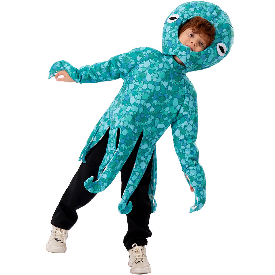 Blue Octopus Costume for Children Girls Boys Sea Creature Cosplay Cost ...