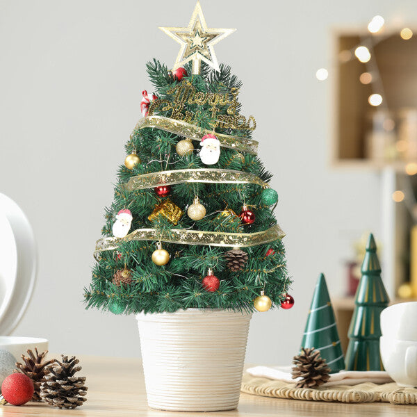20inch Mini Christmas Tree with 30 Lights Tiny Christmas Tree Battery ...